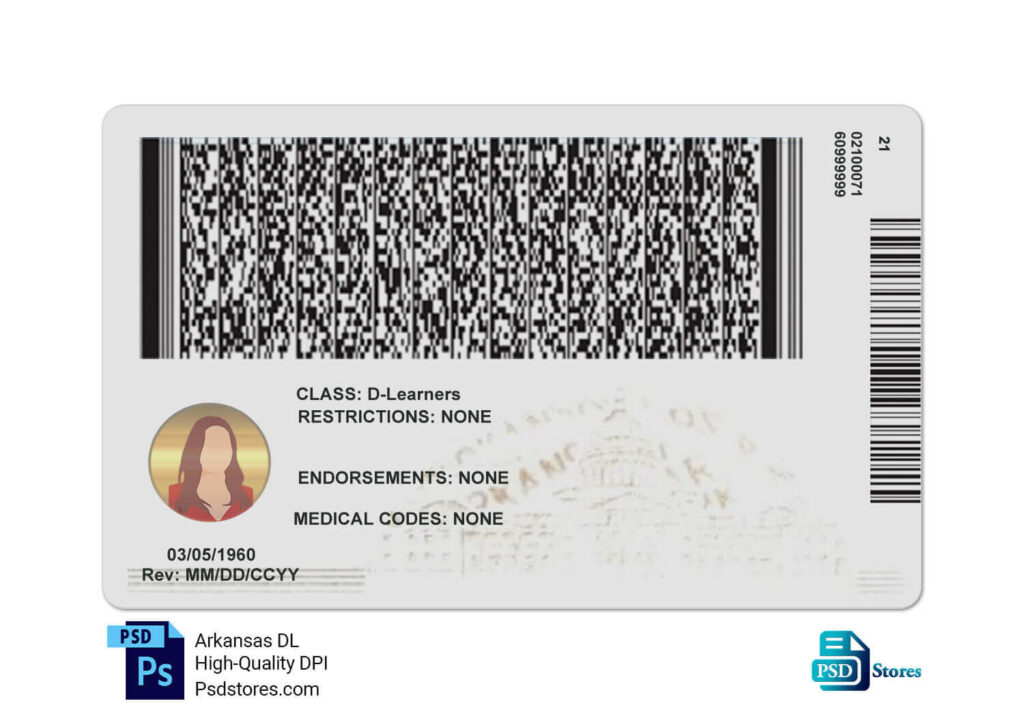Arkansas Driver License Template - PSD Stores