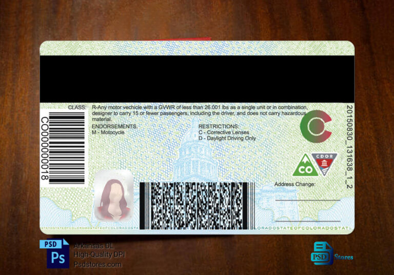 Colorado Driver License Template - PSD Stores