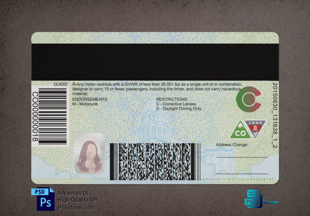 Colorado Driver License Template - PSD Stores