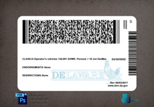 Delaware Driver License Template - PSD Stores