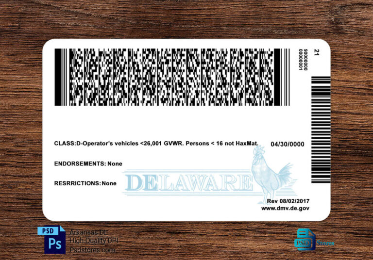 Delaware Driver License Template - PSD Stores