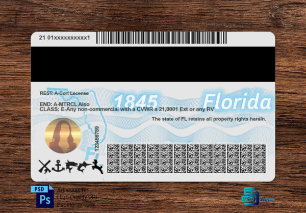 Florida Driver License Template - PSD Stores