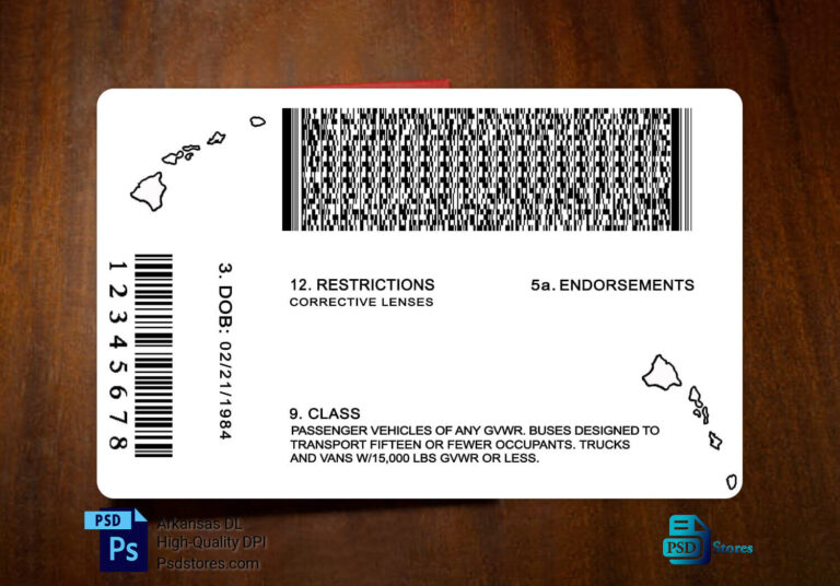 Hawaii Driver License Template - PSD Stores