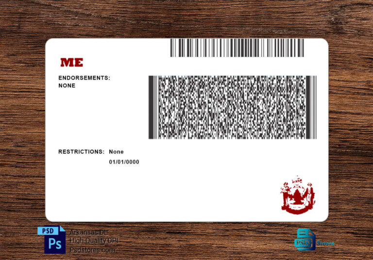 Maine Driver License Template - PSD Stores