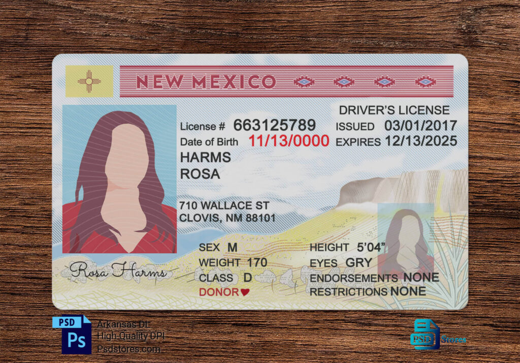 New Mexico Driver License Template - PSD Stores