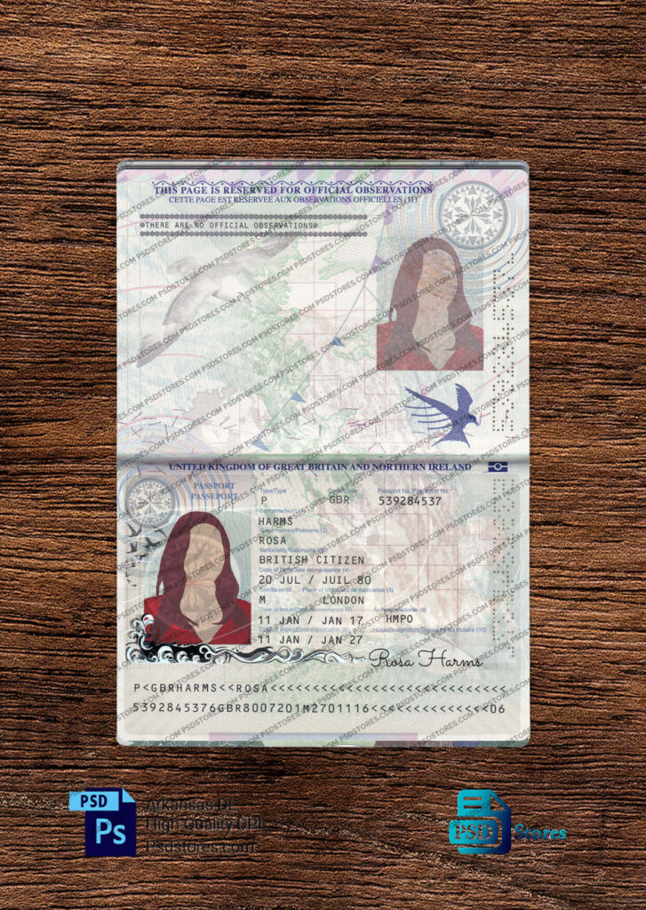 British Passport Template - PSD Stores