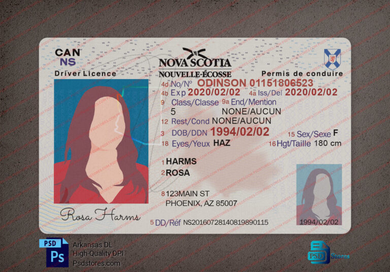 Nova Scotia Driver License Template - PSD Stores