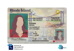 Rhode Island Driver License Template - PSD Stores
