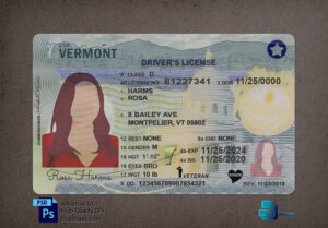 Vermont Driver License Template - PSD Stores