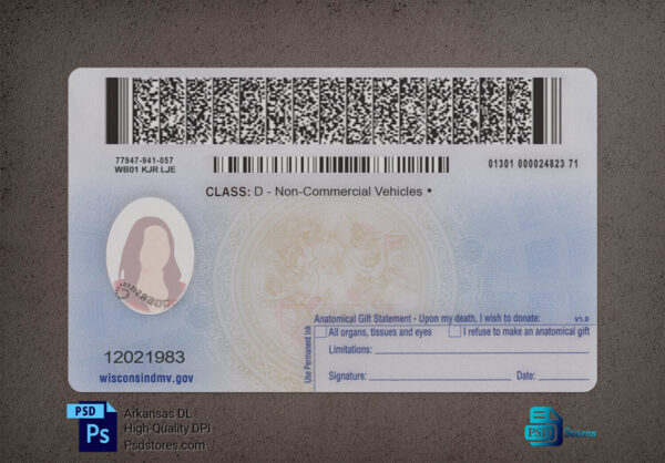 Wisconsin Driver License Template - PSD Stores