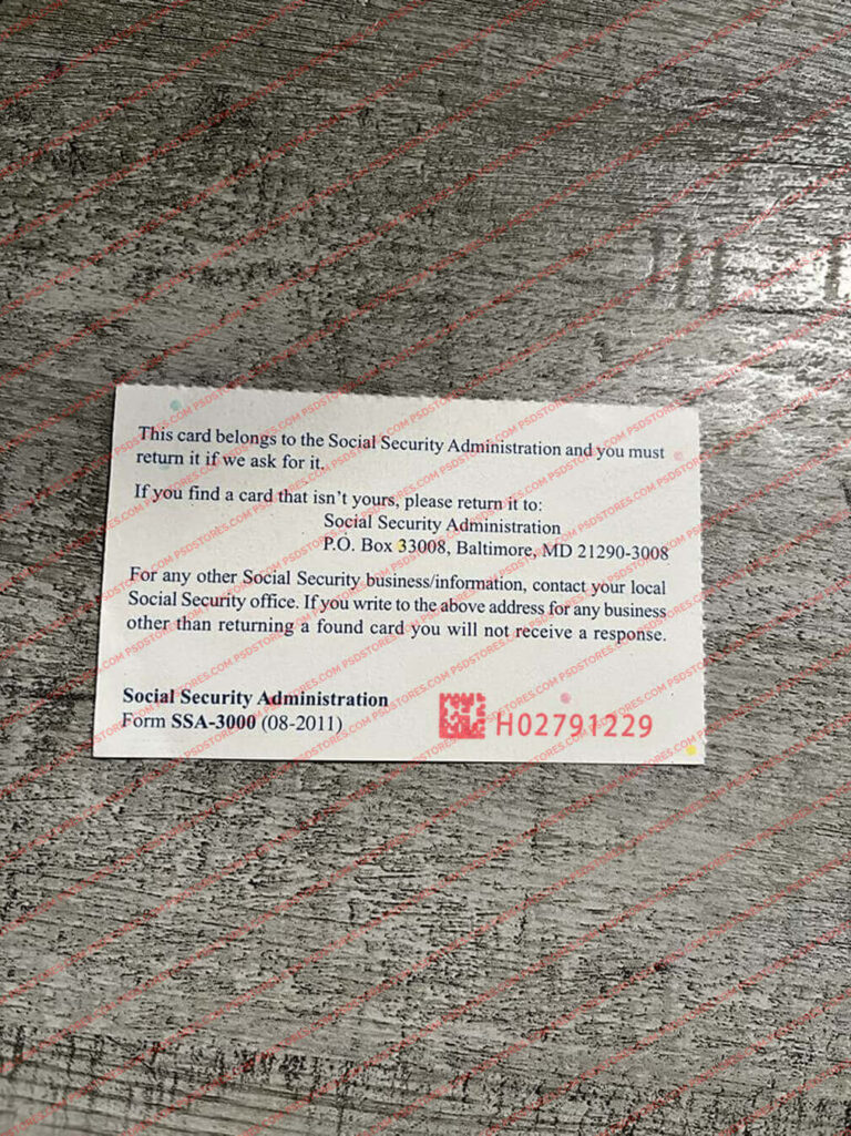 Social Security Card Template 11 - PSD Stores