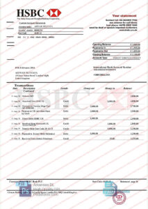 HSBC Bank Statement Template - PSD Stores