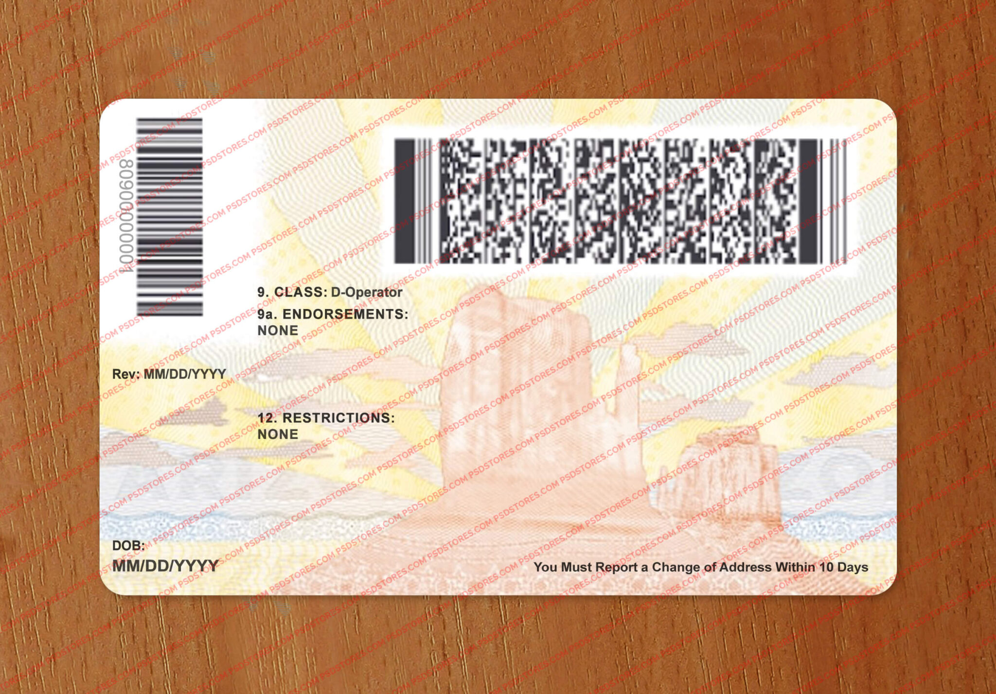 Arizona Driver License Template (V2) - PSD Stores