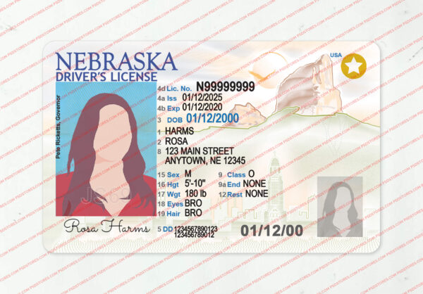 Nebraska Driver License Template (V2) - PSD Stores