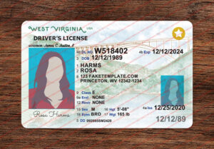 West Virginia Driver License Template (V2) - PSD Stores
