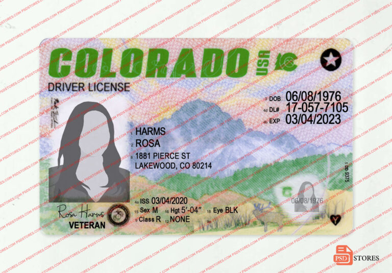 Colorado Driver License Template (V2) - PSD Stores