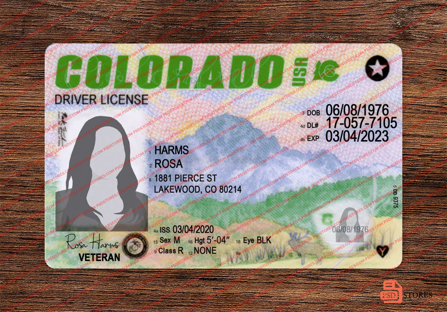 Colorado Driver License Template (V2) - PSD Stores