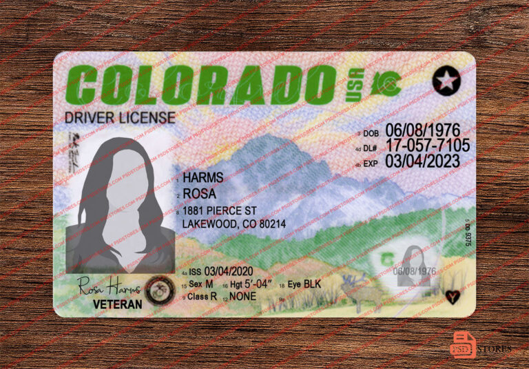 Colorado Driver License Template (V2) - PSD Stores