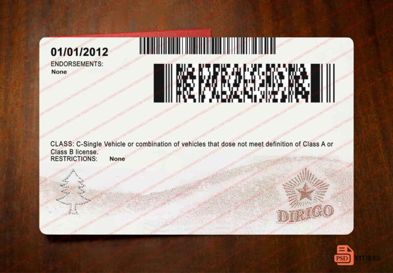 Maine Driver License Template (V2) - PSD Stores
