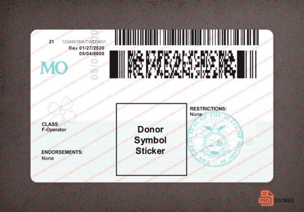 Missouri Driver License Template (V2) - PSD Stores