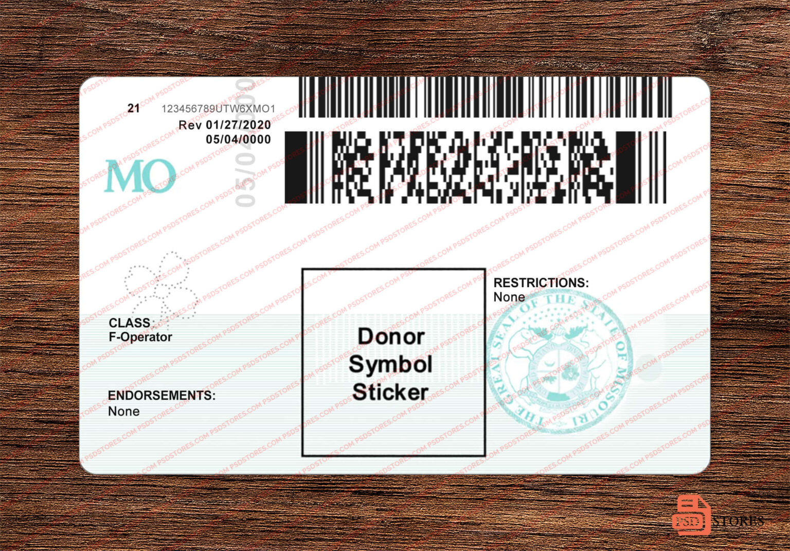 Missouri Driver License Template (V2) - PSD Stores