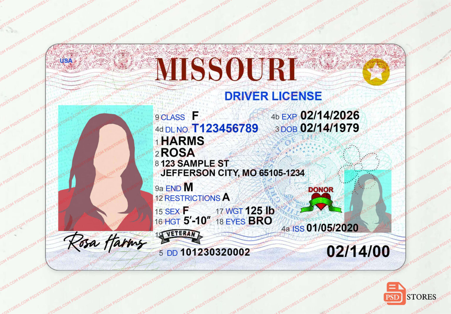 Missouri Driver License Template (V2) - PSD Stores
