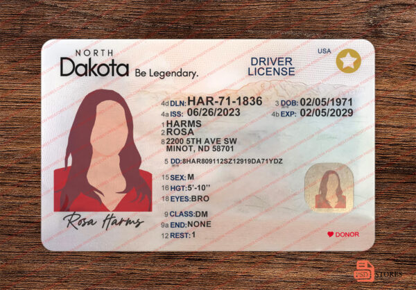 North Dakota Driver License Template (V2) - PSD Stores