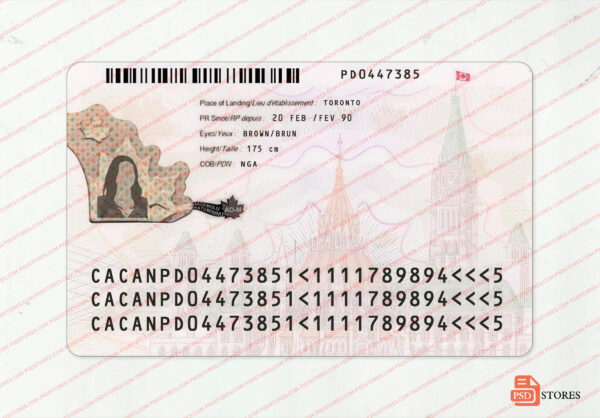 Canada Permanent Resident Card - PSD Stores